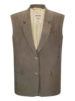 UMA WANG Kaiwan Herringbone Jacket - Brown