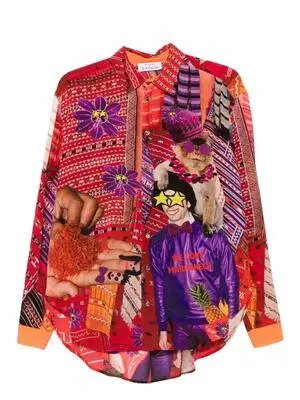 The Artistylist Graphic-print Long-sleeve Shirt - Red