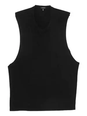 R13 Raw-edge Sleeveless Tank Top - Black