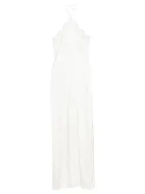 Oseree Lace-trim Halterneck Dress - White