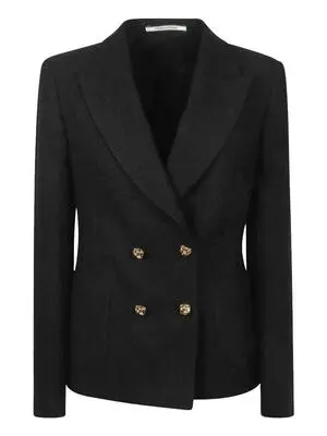 Tagliatore Double-breasted Textured Blazer - Black