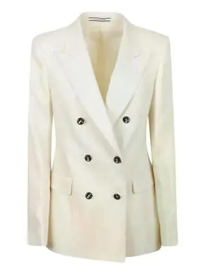 Tagliatore Parigi Double-Breasted Peak-Lapel Blazer Neutrals