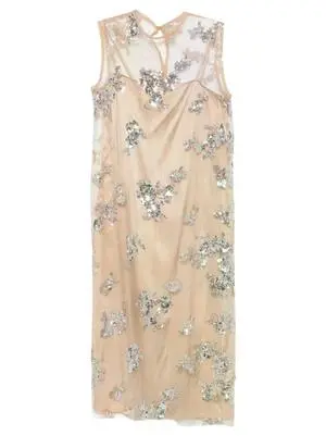 OTTOD'AME Sequin-embellished Midi Dress - Neutrals