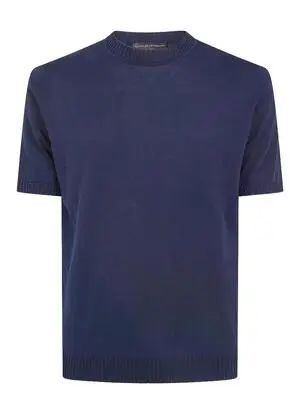 FILIPPO DE LAURENTIIS Fine-knit T-shirt - Blue