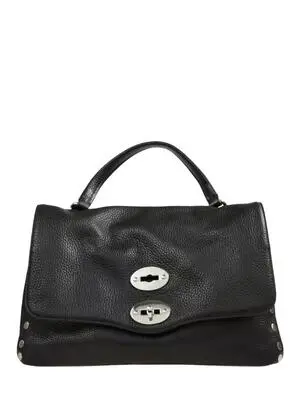 ZANELLATO Leather Tote Bag With Rivets And Twist-lock Fastening - Black