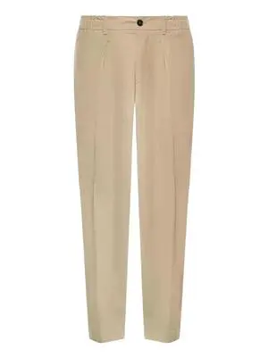 BE ABLE Pleated Trousers With Elasticated Waistband - Neutrals