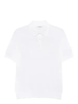 KANGRA Ribbed-knit Polo Shirt - White