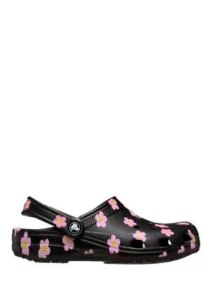 CROCS Floral-print Slip-ons - Black