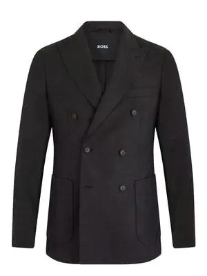 BOSS Double-breasted Textured Blazer - Grey