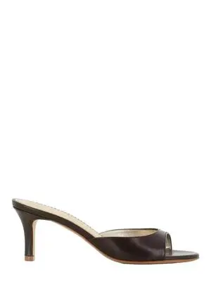 ANTONIO BARBATO MAESTRI VENEZIANI Leather Kitten Heel Sandals - Brown