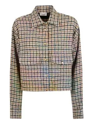 Moncler Plaid Cropped Shirt - Brown