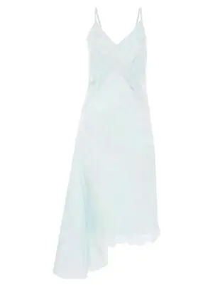 Victoria Beckham Crushed Cami Asymmetric Midi Dress - Blue