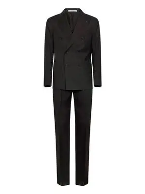 Tagliatore Double-breasted Virgin-wool Suit - Brown