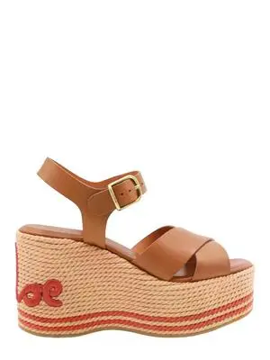 CHLOÉ Leather Platform Espadrilles