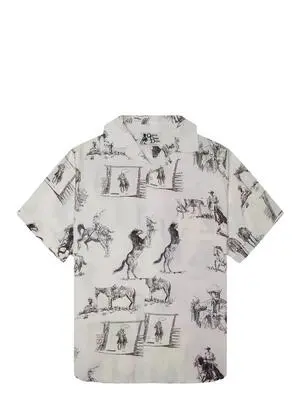 ONE OF THESE DAYS Montage Camp-collar Shirt - Neutrals
