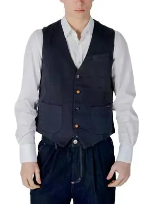 GIANNI LUPO Button-up Waistcoat - Blue
