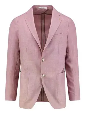 Tagliatore Single-breasted Textured Blazer Pink