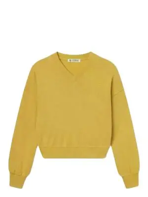 Eterne V-neck Long-sleeve Sweatshirt - Yellow