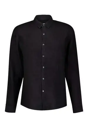 JAMES PERSE Long-sleeved Linen Shirt - Black