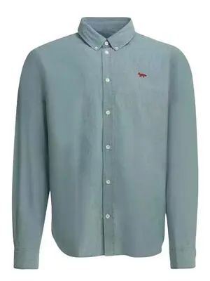 Maison Kitsuné Pocket Embroidered Shirt - Blue