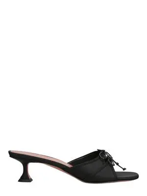Amina Muaddi Satin Eleonora Heeled Mules - Black