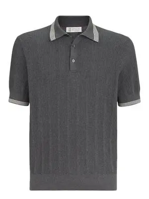 Brunello Cucinelli Cotton Polo Shirt Grey