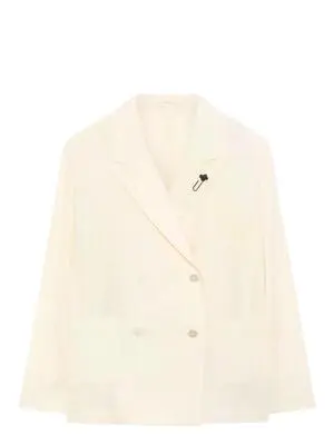 LARDINI Double-breasted Deconstructed Blazer - Neutrals