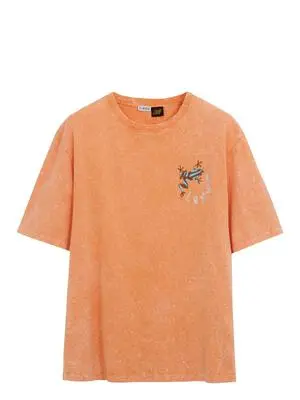 Loewe X Paula' Ibiza Cotton-blend Embroidered T-shirt - Orange