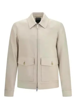 Zegna Flap-pocket Zip-up Jacket - Neutrals