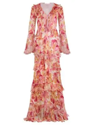 LES FILLES D'EVA Ruffled Tiered Dress - Pink