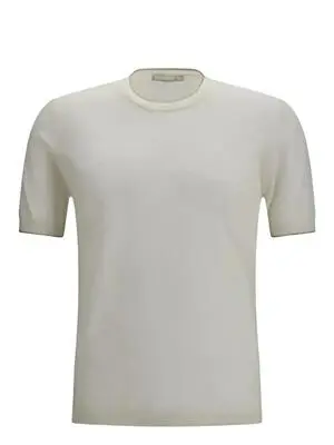 BROOKSFIELD Ribbed-trim Short-sleeved T-shirt - Neutrals