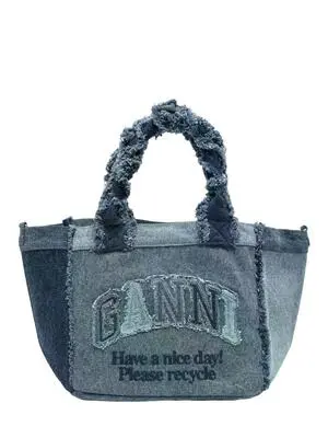 GANNI Panelled Denim Tote Bag - Blue