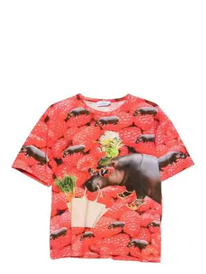 The Artistylist Graphic-print Cotton T-shirt - Red