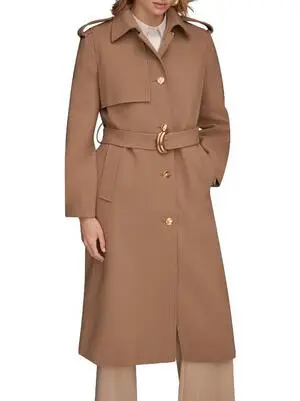 Donna Karan New York Modern Crepe Trench Coat - Camel