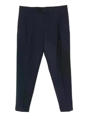BE ABLE Pleated Turn-up Trousers - Blue