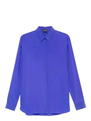 TOM FORD Buttoned Long-sleeve Shirt - Blue