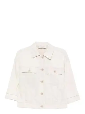 Peserico Contrast-stitched Denim Jacket - Neutrals