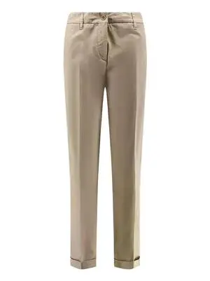 Aspesi Pressed-crease Turn-up Trousers - Neutrals