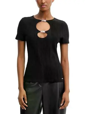 Guess Cut-out Detail T-shirt - Black
