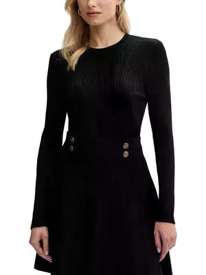 Guess Ribbed Knit Sweatshirt - Black
