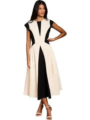 Coast Petite Color Block Midi Dress - Mono