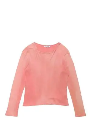 Acne Studios Logo-Print Long-Sleeve T-Shirt Red