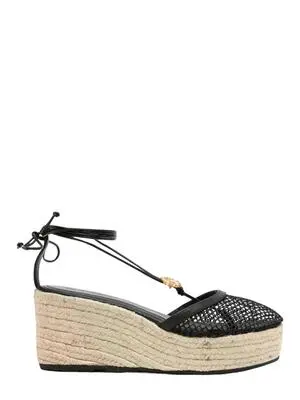 Farm Rio Sea Lace-up Espadrilles - Black