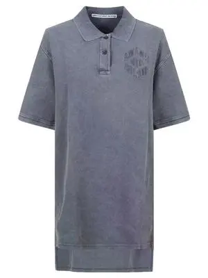 Alexander Wang Logo-embroidered Piqué Mini Dress - Grey