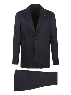 LARDINI Flower-pin Single-breasted Suit - Blue