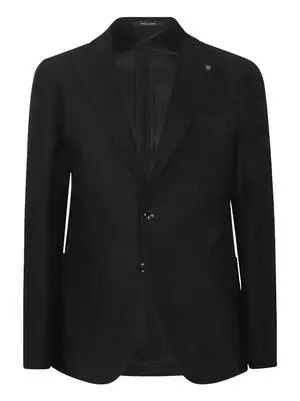 Tagliatore Textured Single-breasted Blazer - Black