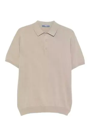 PEOPLE OF SHIBUYA Short-sleeve Knit Polo Shirt - Neutrals