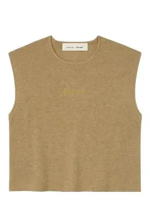 Fear Of God Essentials Signature Rib Knit Cropped Top - Dune