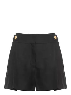 Elisabetta Franchi Button-detail Pleated Shorts - Black