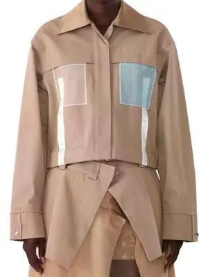 JASON WU X Robert Rauschenberg Boxy Cropped Jacket - Brown